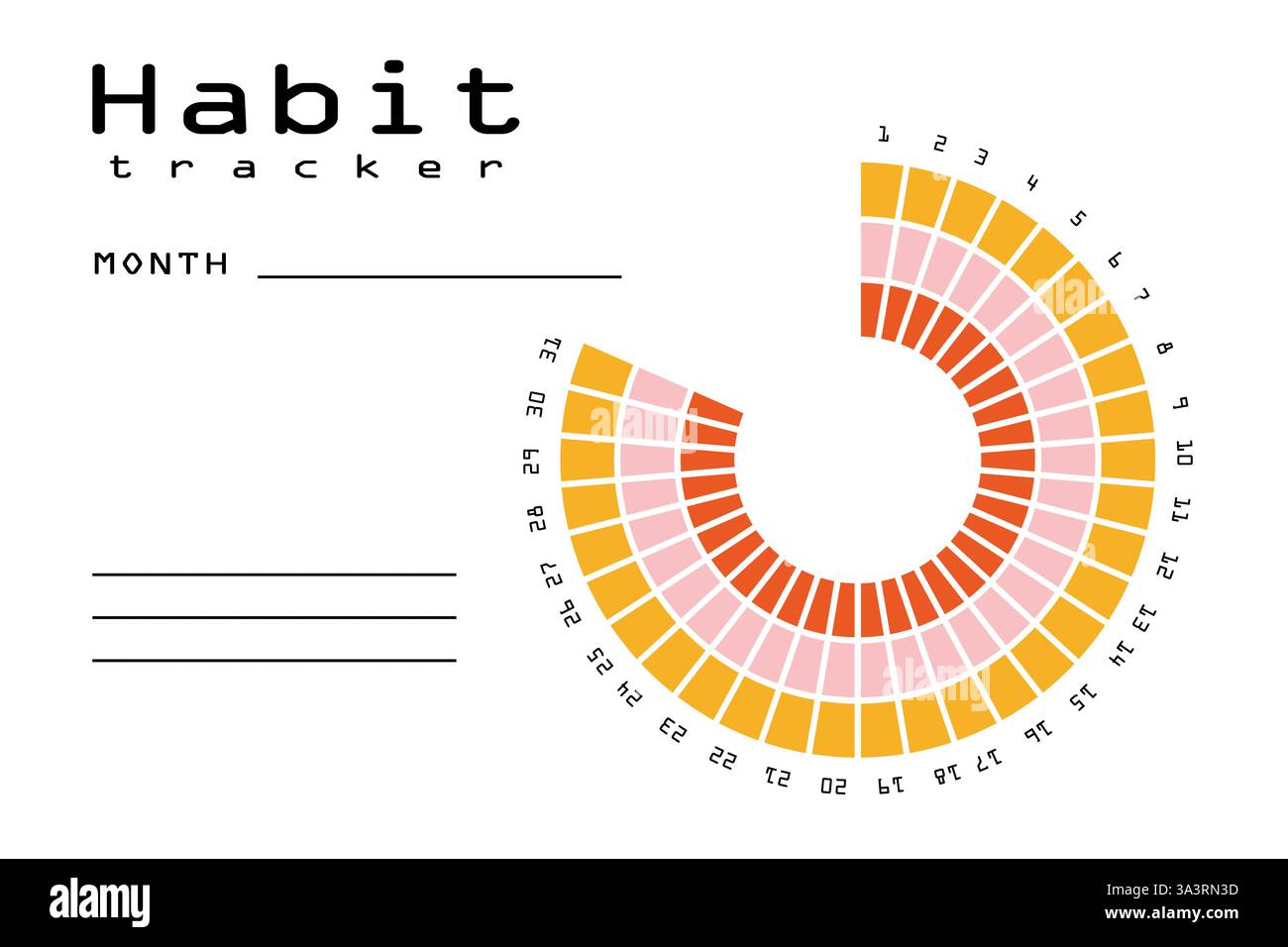 Habit tracker for MONTH. Template mockup. Vector personal organizer ...