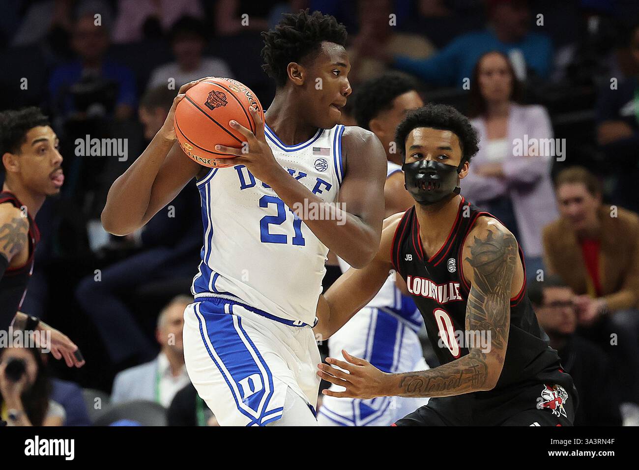 CHARLOTTE, NC - MARCH 15: Duke Blue Devils center Patrick Ngongba II ...