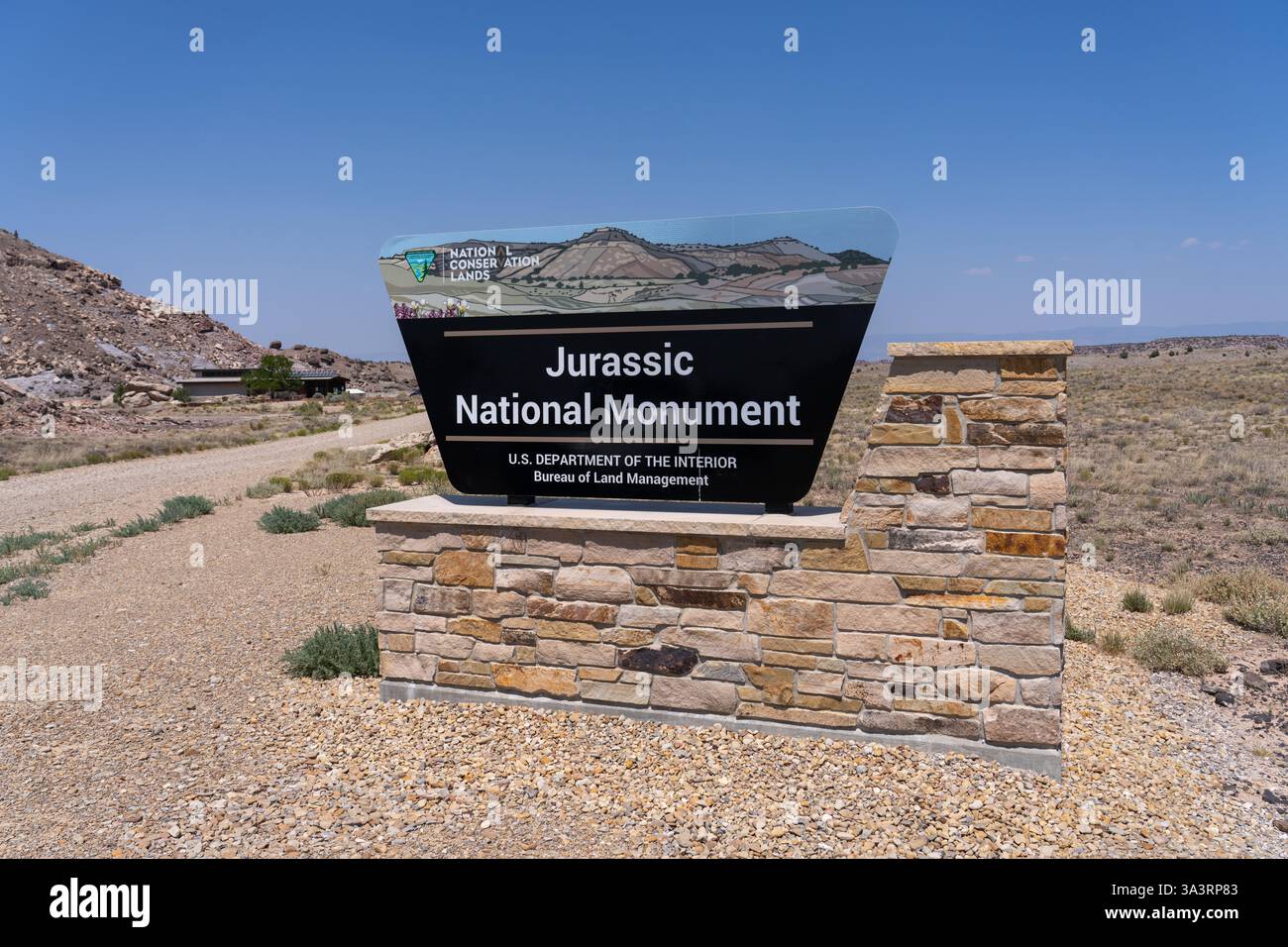 The entrance sign at the Cleveland-Lloyd Dinosaur Quarry / Jurassic ...