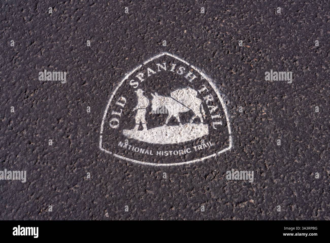 Trail marker on the Old Spanish Trail, near Moab, Utah. The Old Spanish ...