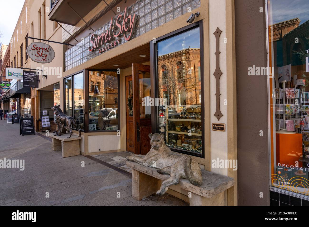 An art gallery on Main Street in the historic center of Durango ...