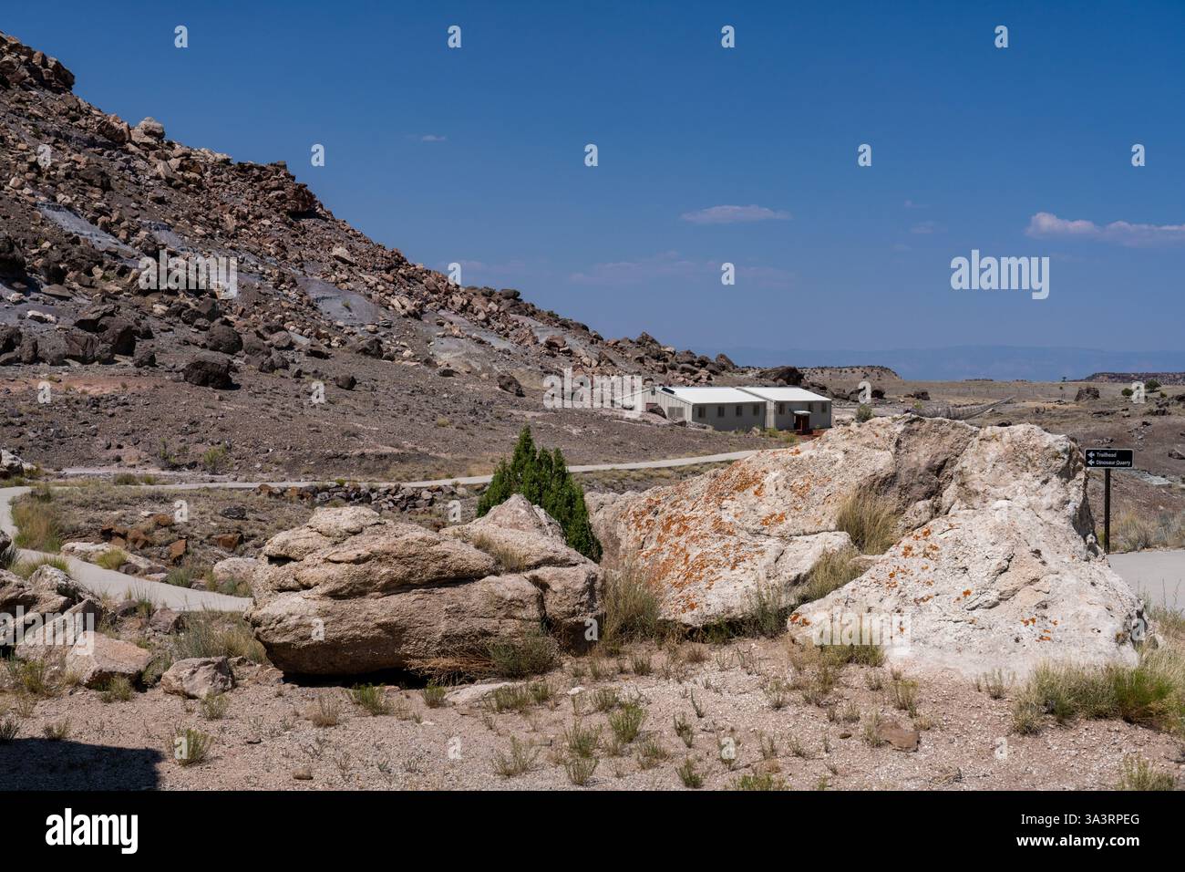 Buildings sheltering the original dig sites at the Cleveland-Lloyd ...