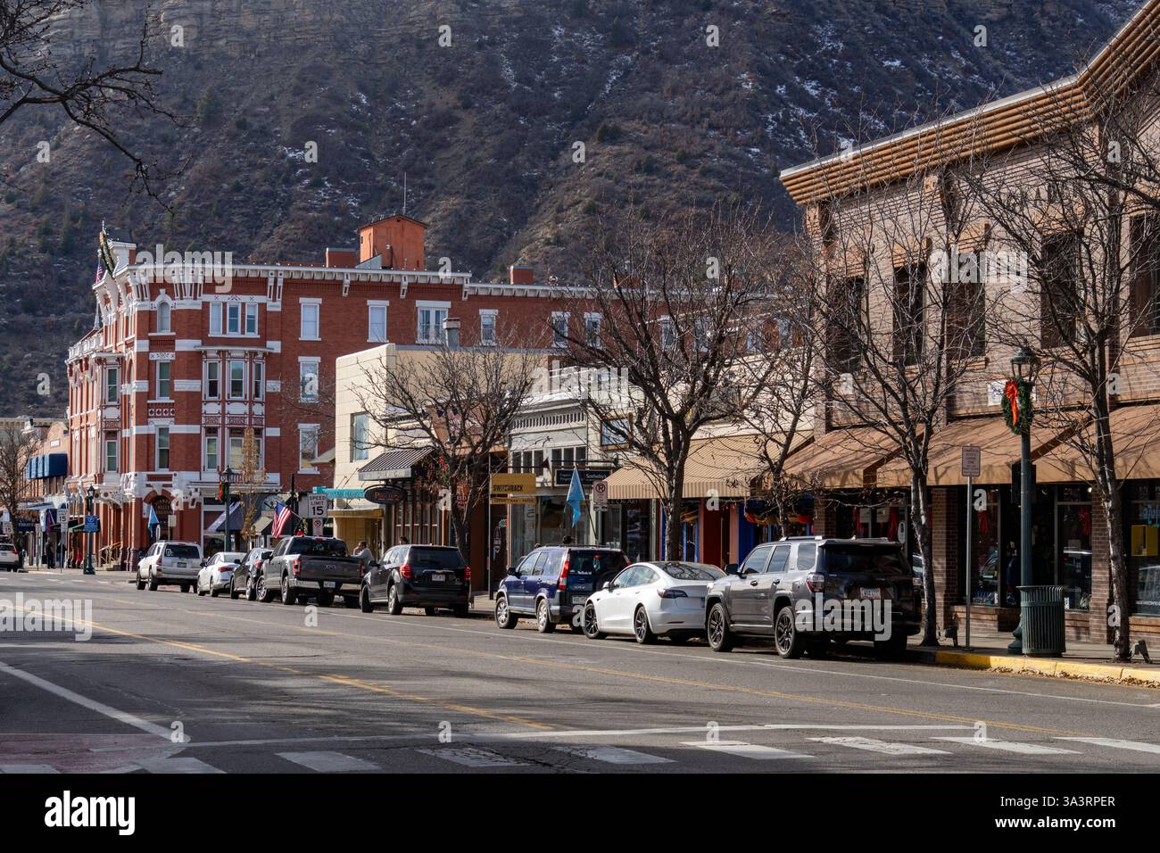 Buildings on Main Street in the historic center of Durango Stock Photo ...