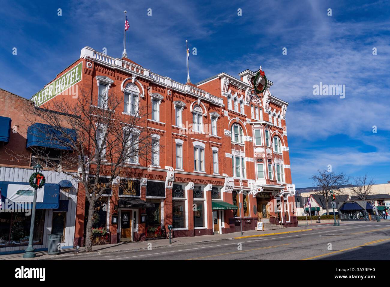 The Strater Hotel, an historic red brick hotel on Main Street in the ...