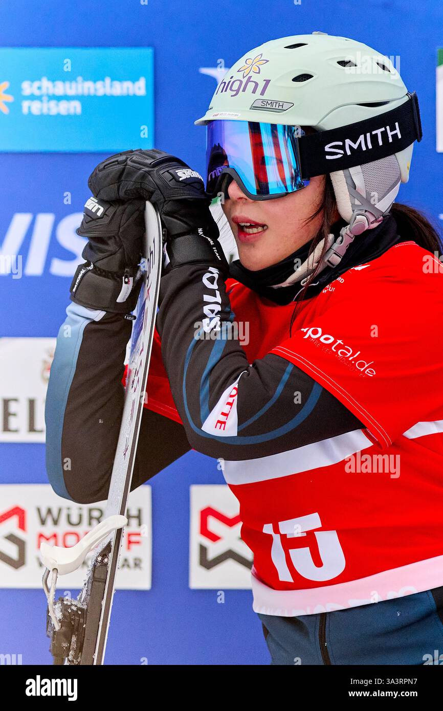 WINTERBERG, GERMANY - 15 MARCH, 2025: JEONG Haerim, KOR - VISA FIS Snowboard Alpine World Cup ...