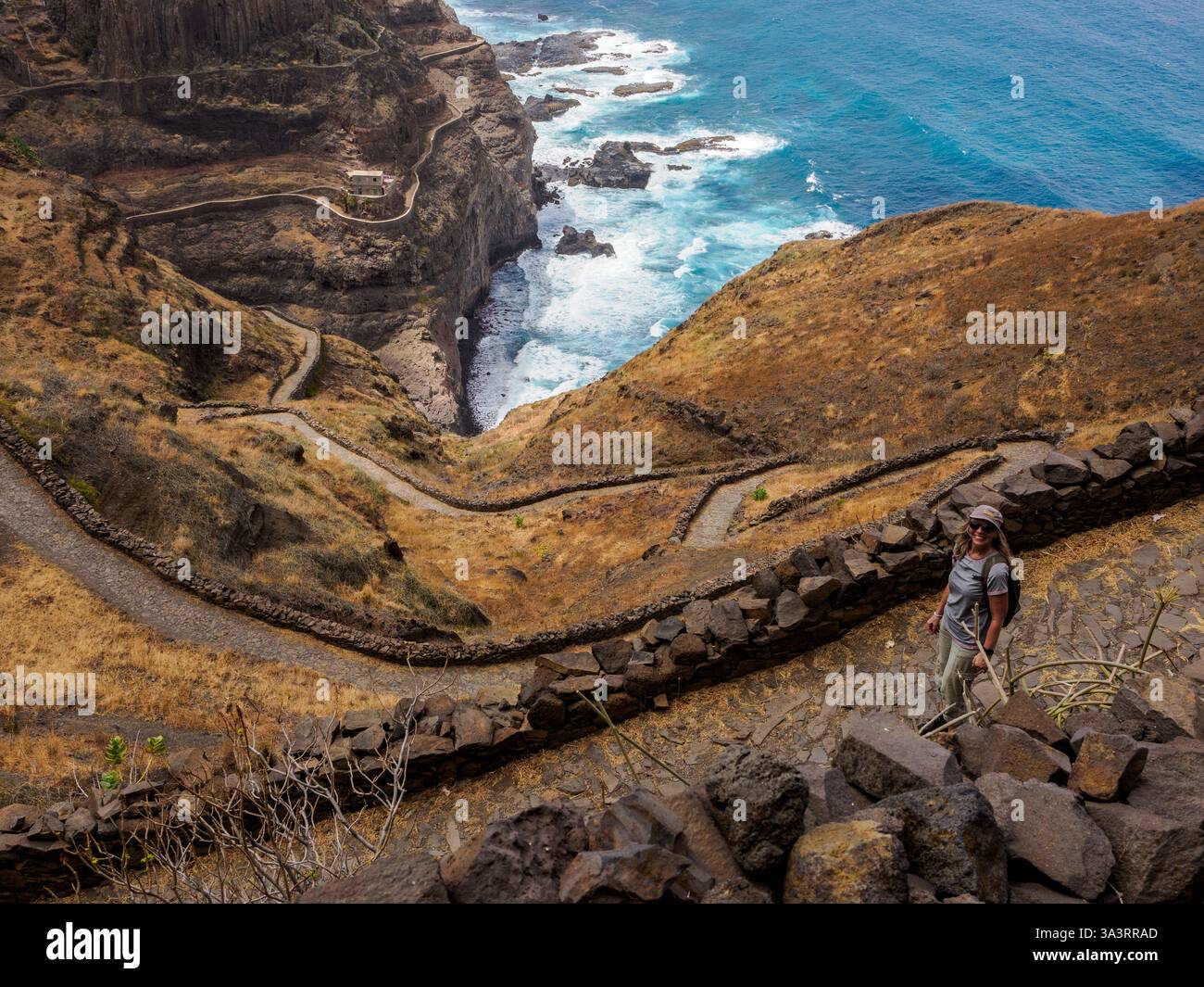 View of the road to Corvo, a beautuful village between Cruzinha and ...