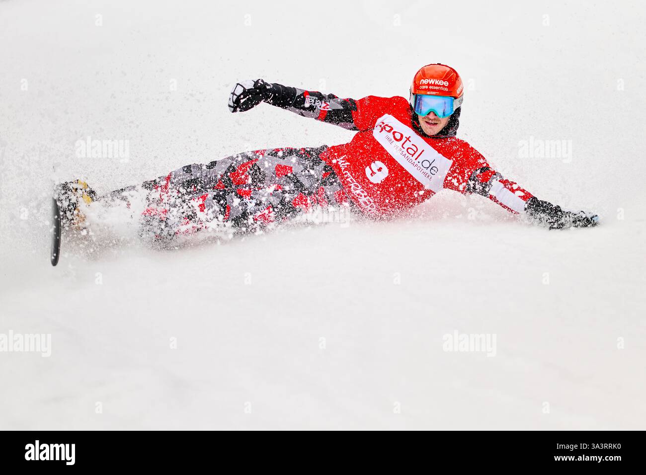 WINTERBERG, GERMANY - 15 MARCH, 2025: PINK Matthaeus, AUT - VISA FIS Snowboard Alpine World Cup ...