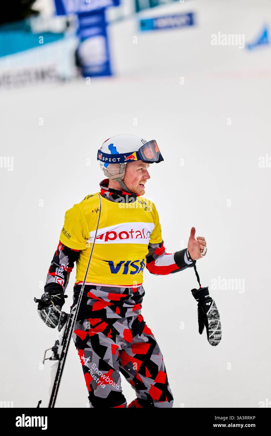 WINTERBERG, GERMANY - 15 MARCH, 2025: AUNER Arvid, AUT - VISA FIS Snowboard Alpine World Cup ...