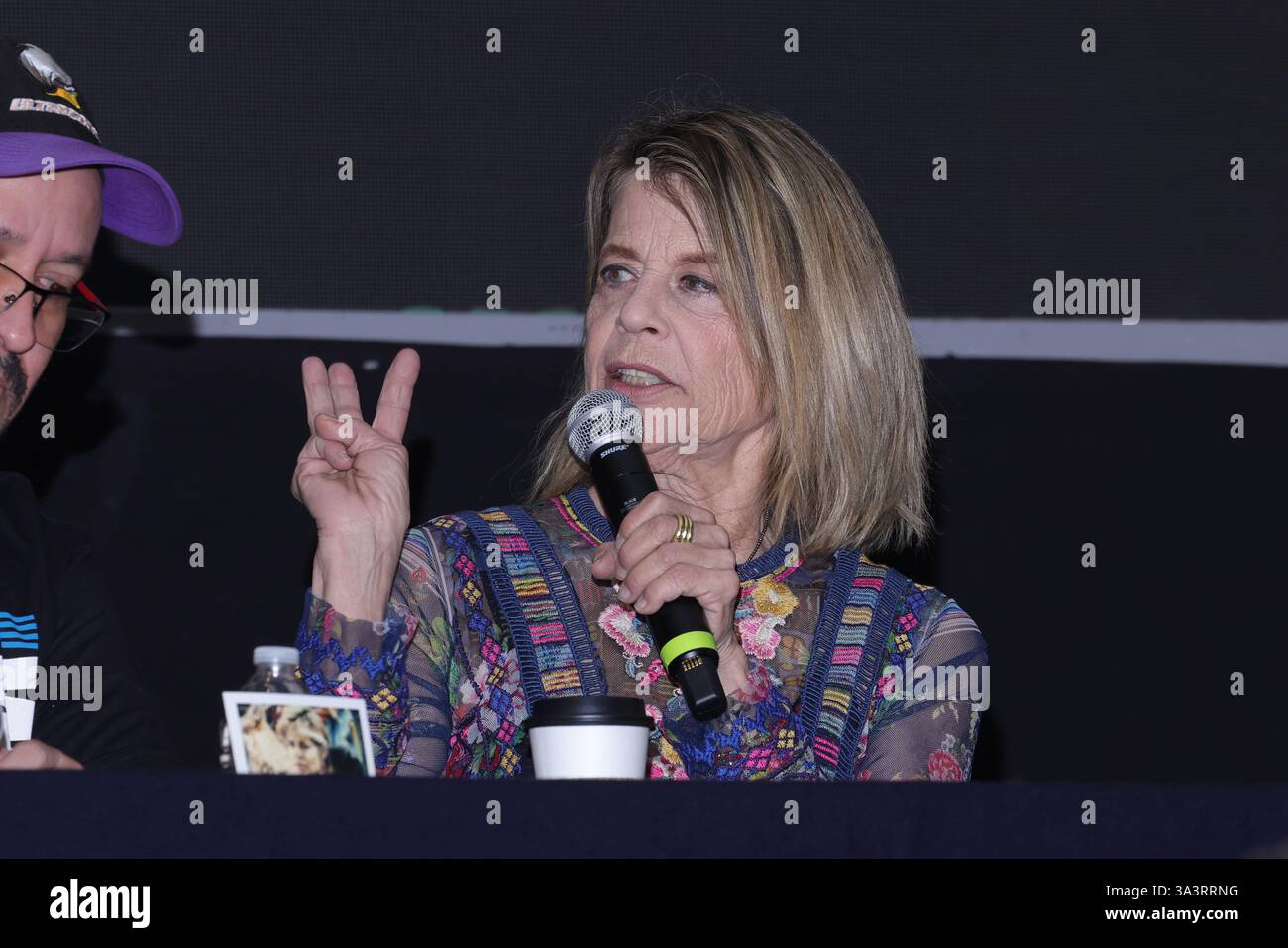 Mexico City, Mexico. 16th Mar, 2025. Actress Linda Hamilton attends a ...
