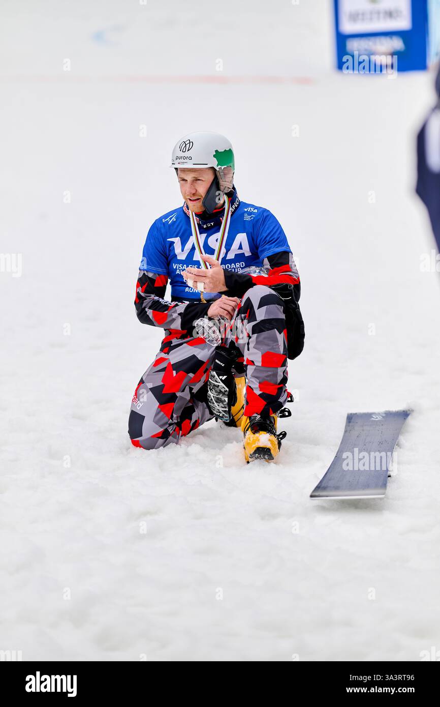 WINTERBERG, GERMANY - 15 MARCH, 2025: AUNER Arvid, AUT - VISA FIS Snowboard Alpine World Cup ...