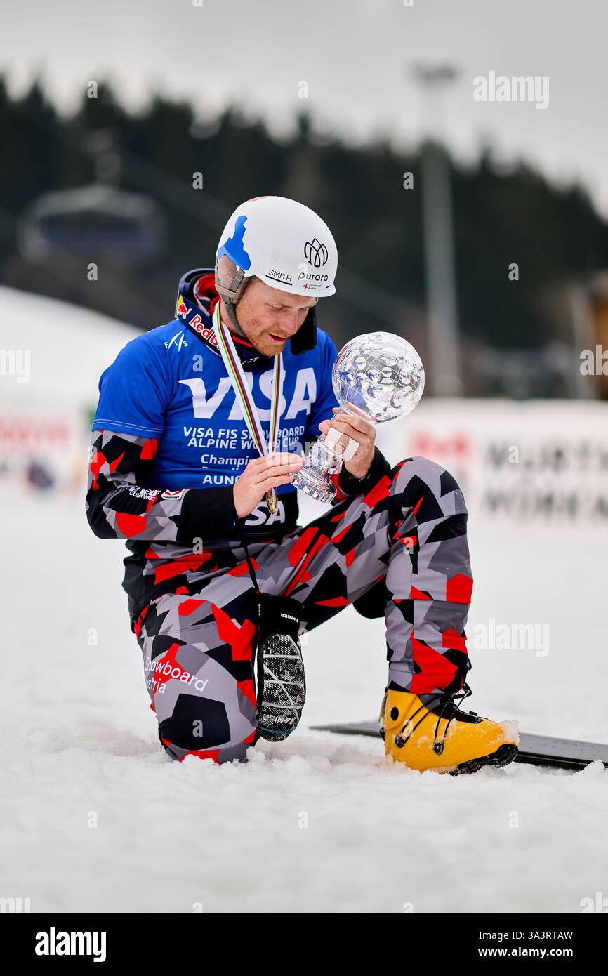 WINTERBERG, GERMANY - 15 MARCH, 2025: AUNER Arvid, AUT - VISA FIS Snowboard Alpine World Cup ...