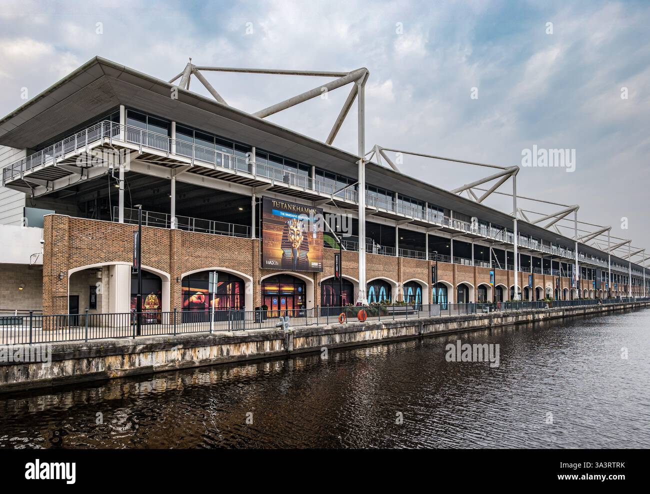 Excel centre with Tutankhamun exhibition, Royal Victoria Dock on Thames ...