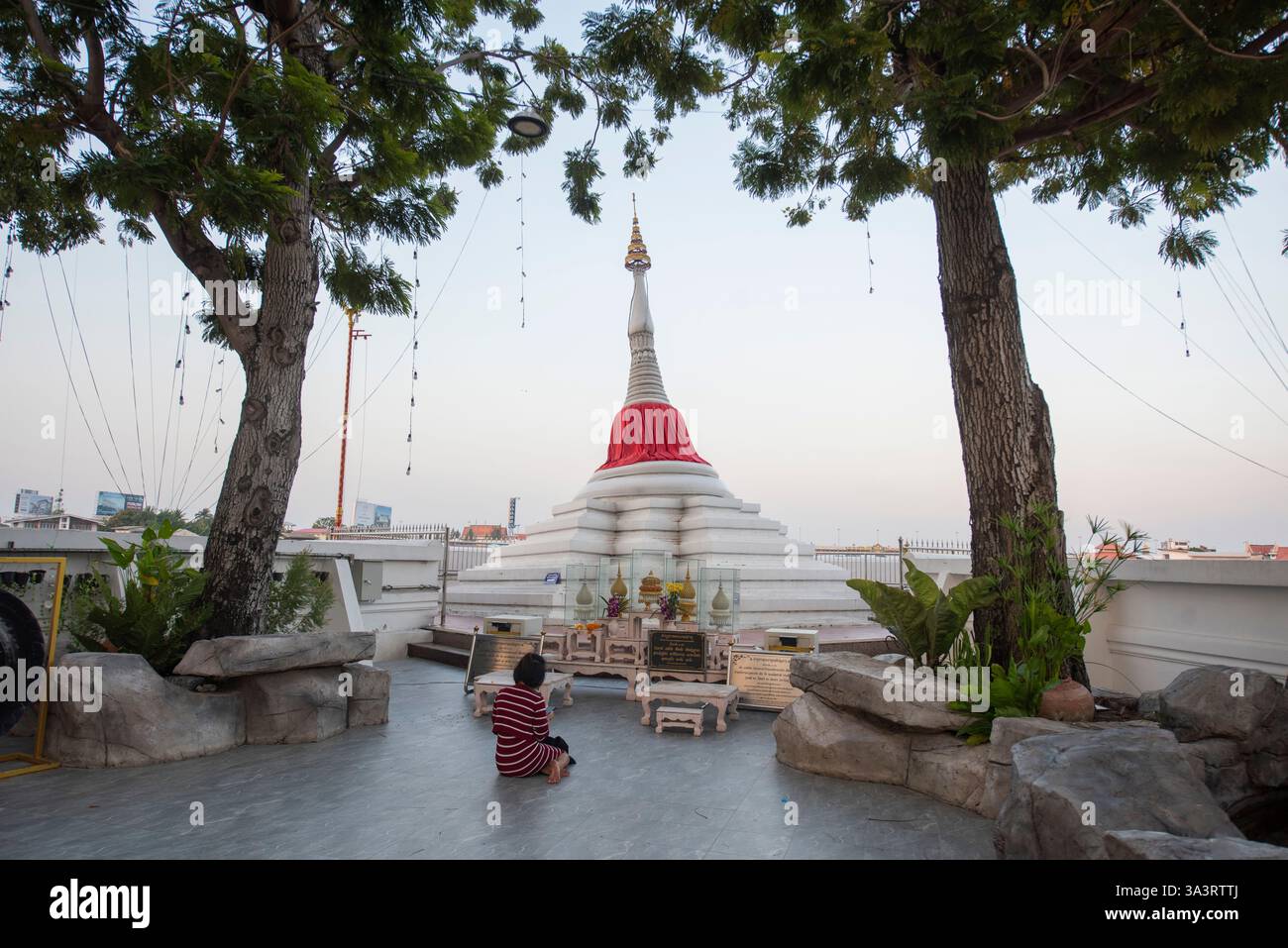 Leaning Pagoda or Chedi Mu Tao on Ko Kret Island in City of Pak Kret in ...