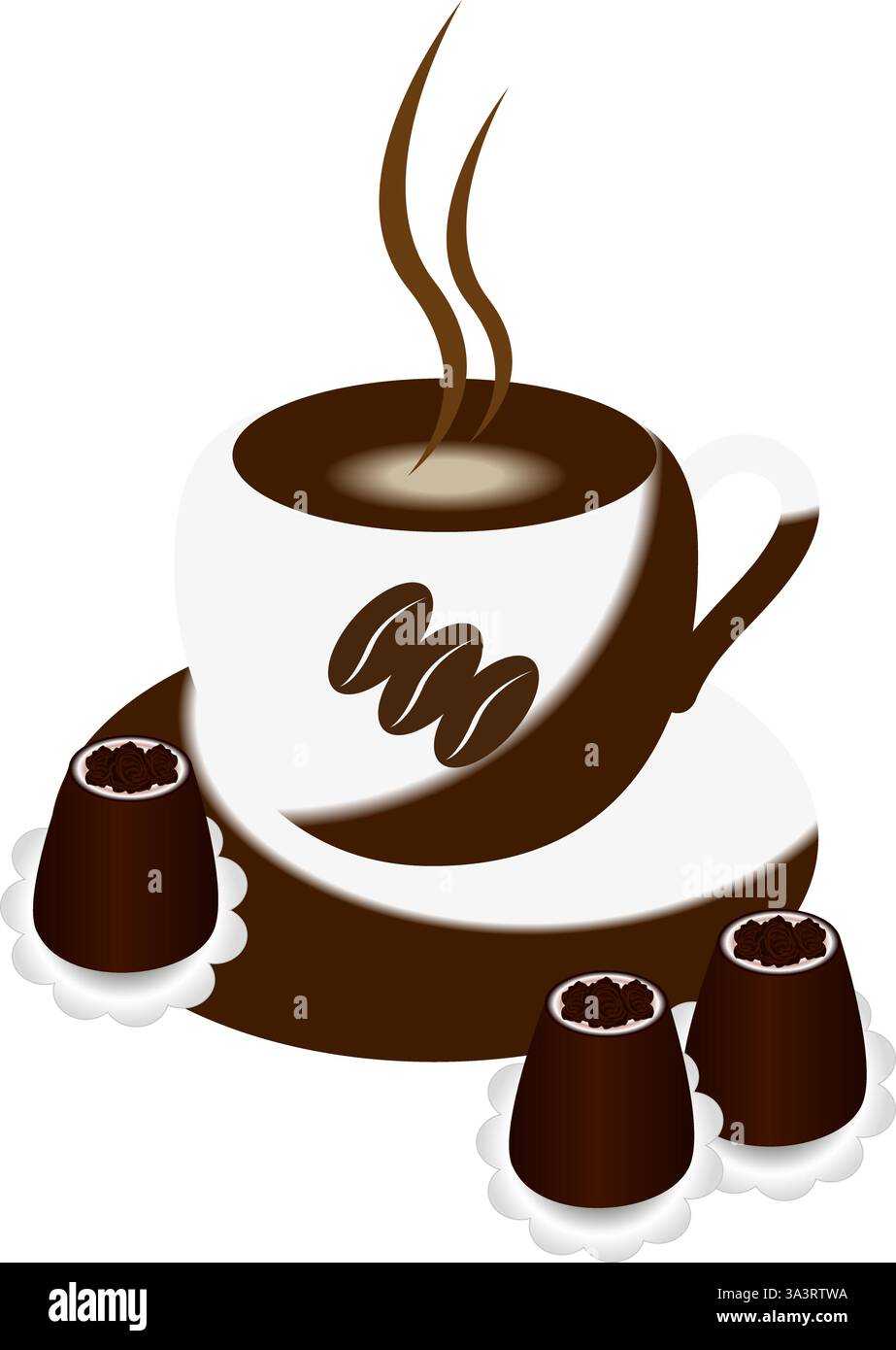 Cup full tasty coffee Stock Vector Images - Alamy