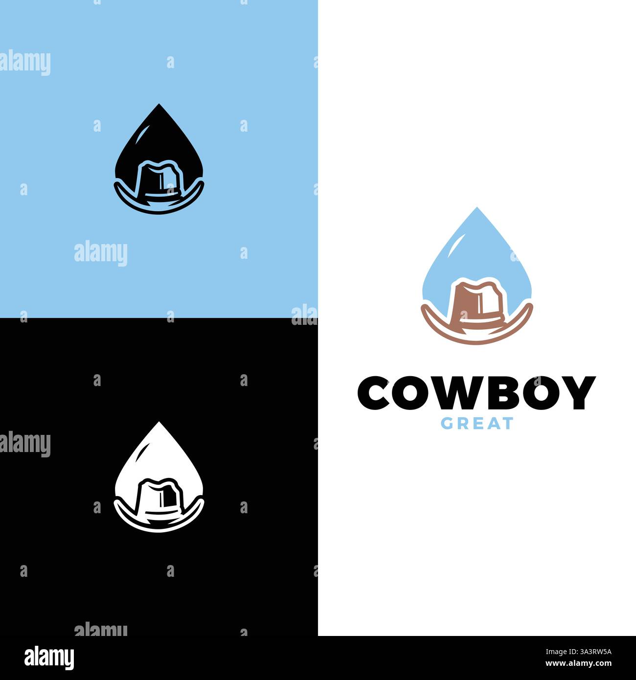 cowboy hat water drops logo design template Stock Vector Image & Art ...