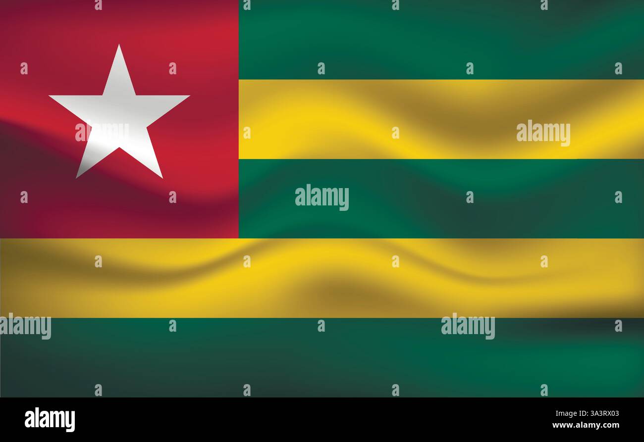 Flag of Togo. National symbol in official colors. Template icon ...
