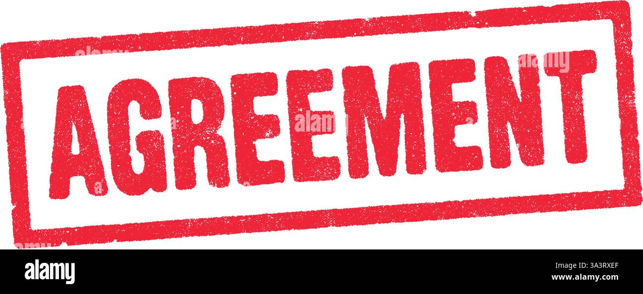 Vector illustration of the word Agreement in red ink stamp Stock Vector ...