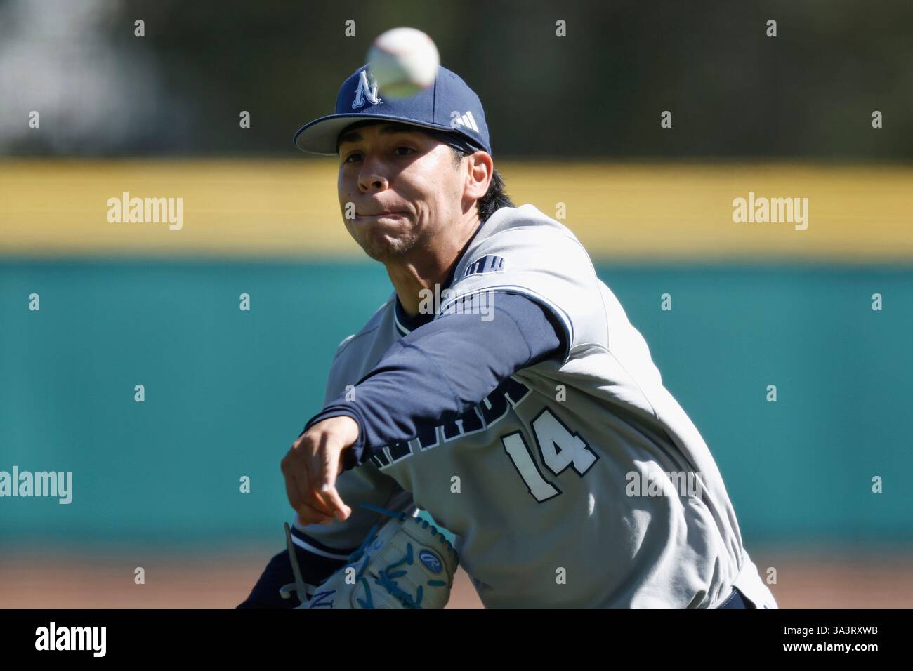 Nevada pitcher Alessandro Castro (14) pitches during an NCAA baseball ...