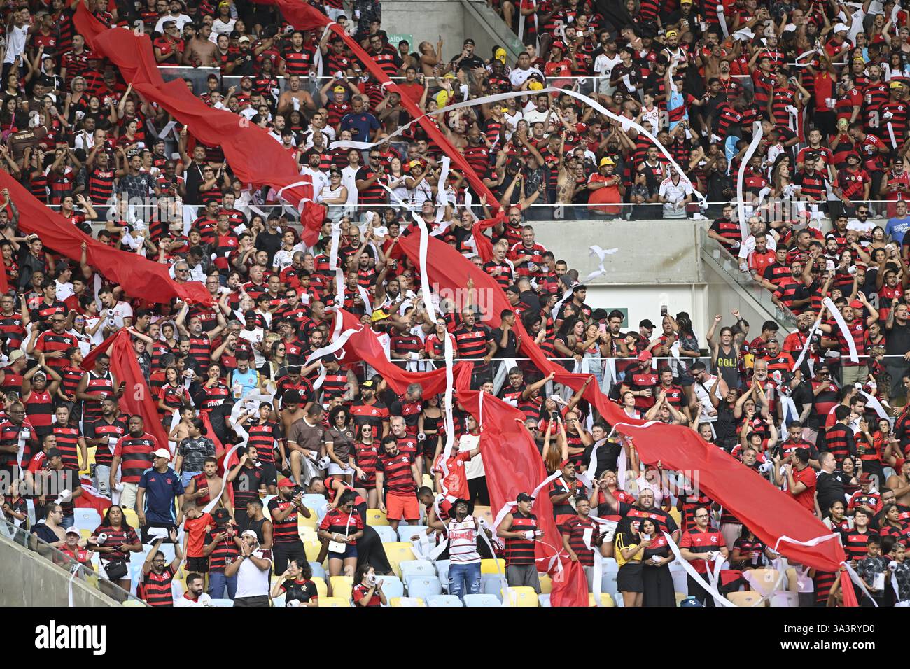 Rio de Janeiro-Brazil , 16 march 2025 Brazilian soccer fans in Maracana ...