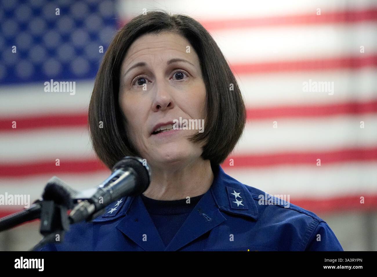 Admiral Megan Dean, Commander of the 17th Coast Guard District, speaks ...