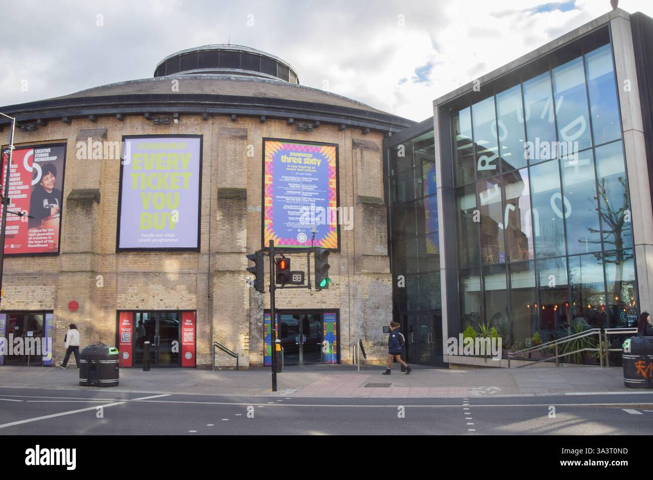 London, UK. 16th March 2025. Exterior view of The Roundhouse live music ...