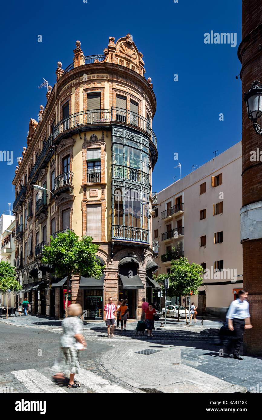 Pedestrian streets in sevilles historic hi-res stock photography and ...