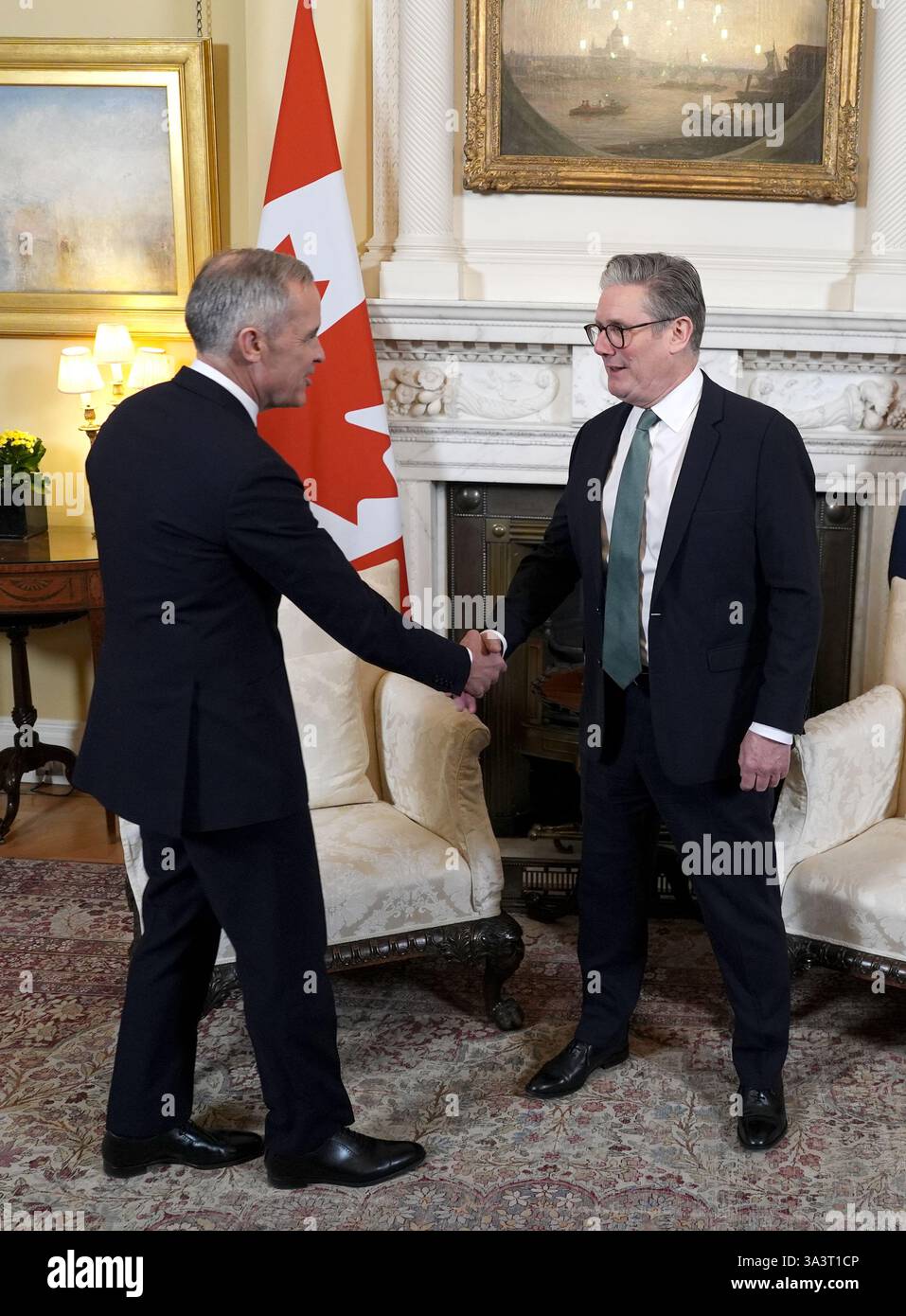 Prime Minister Sir Keir Starmer (right) with Prime Minister of Canada ...