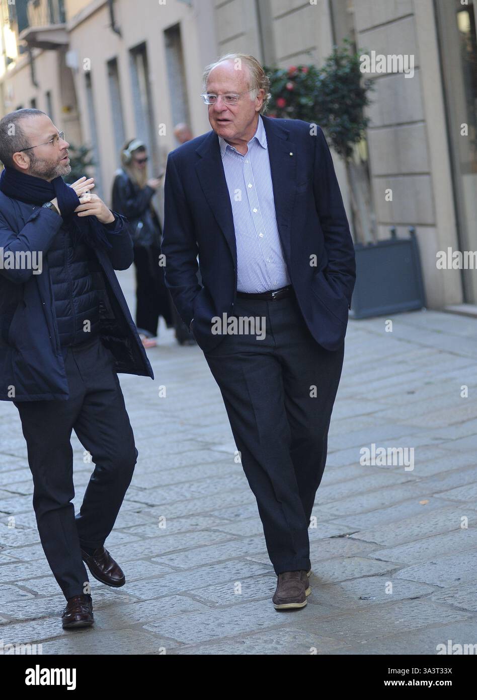 Milan, Paolo Scaroni, CEO of Milan, walks through the streets of the ...