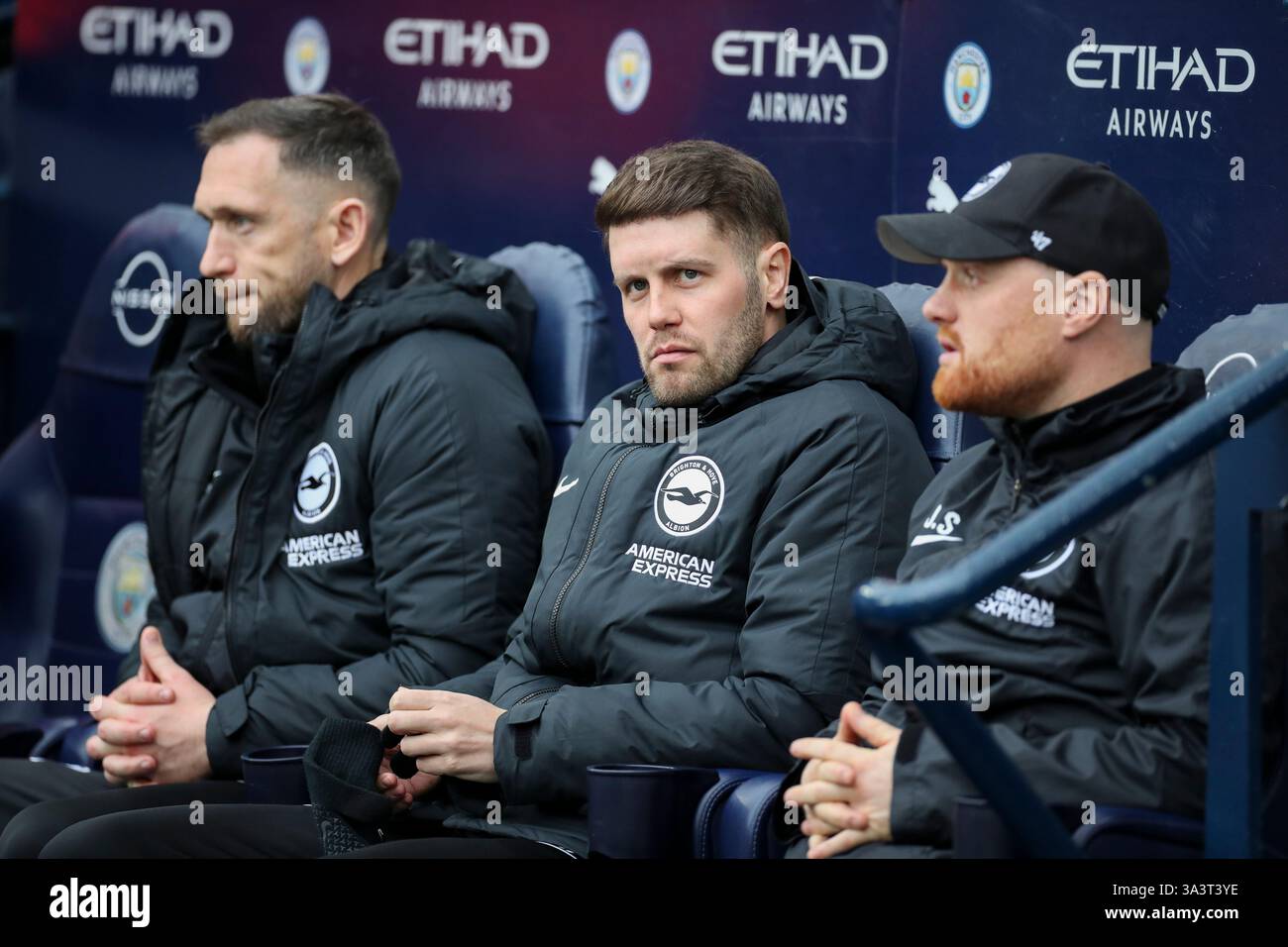 Manchester, UK. 15th Mar, 2025. Brighton & Hove Albion Manager Fabian ...