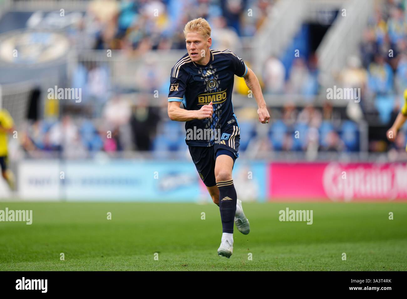 March 16, 2025: Philadelphia Union Defender Jakob Glesnes (5) chases ...