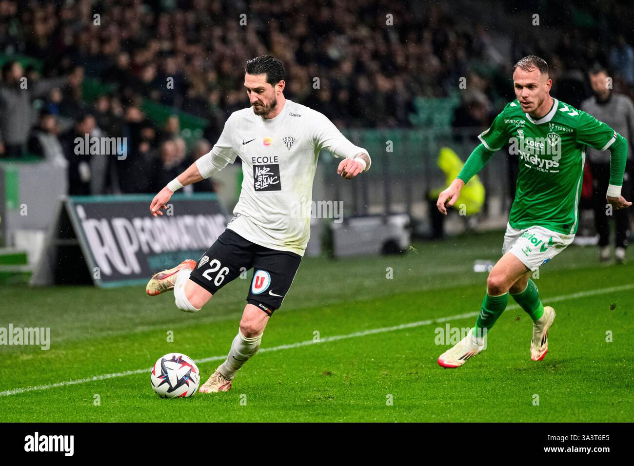 Saint-Etienne, France - February 22: Florent Hanin of Angers (L) in ...