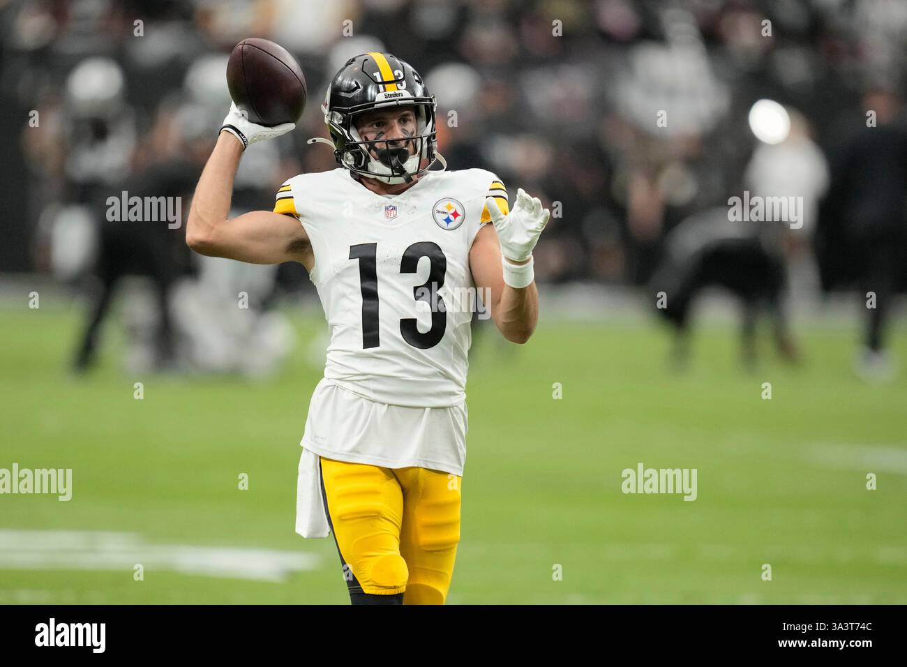 FILE - Pittsburgh Steelers wide receiver Scotty Miller warms up before ...