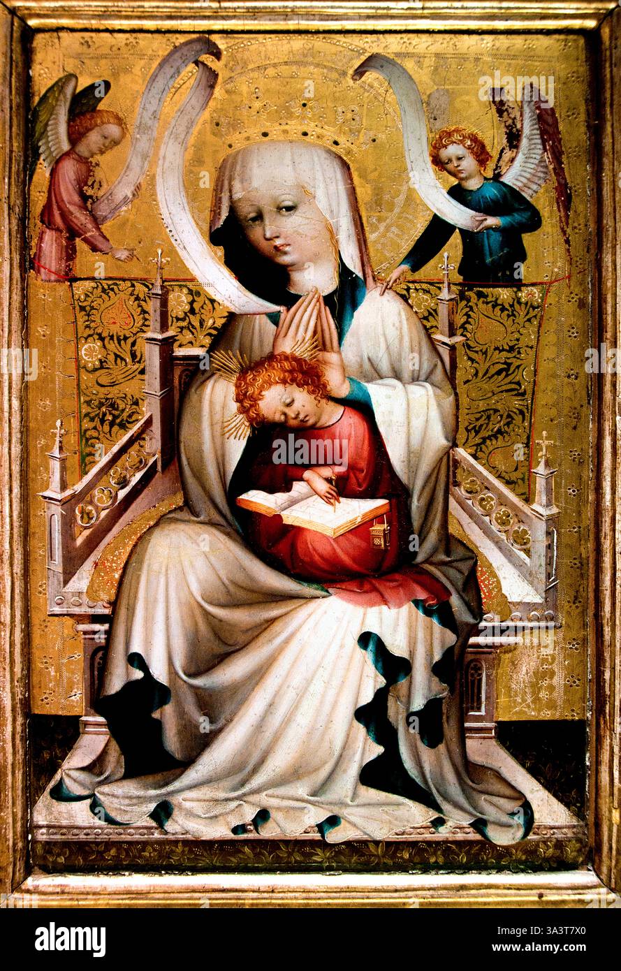Virgin and Child at desk 15th Century, Austria asleep on the lap of the ...