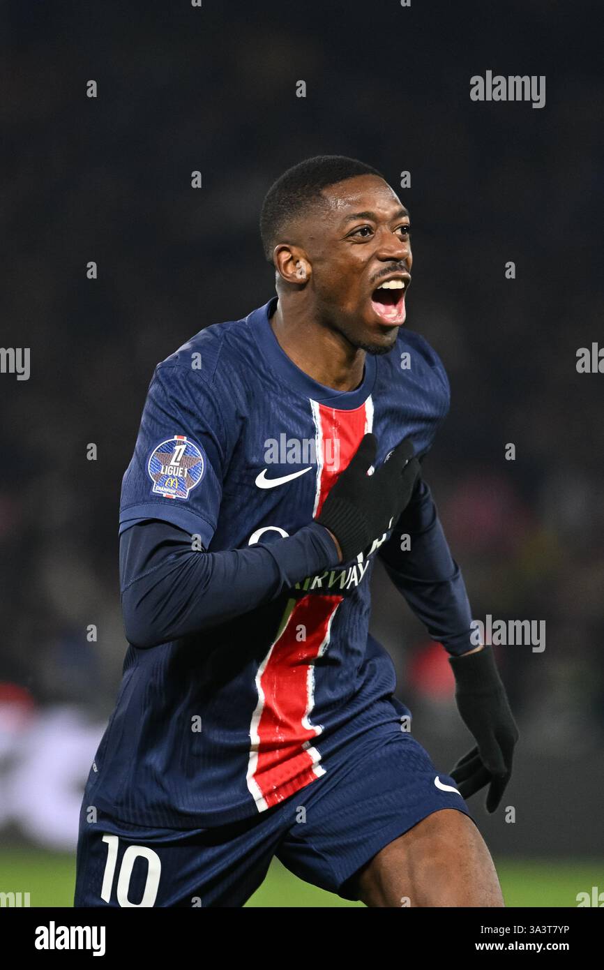Ousmane Dembele (A) during the Match of the 26th day of Ligue 1 ...