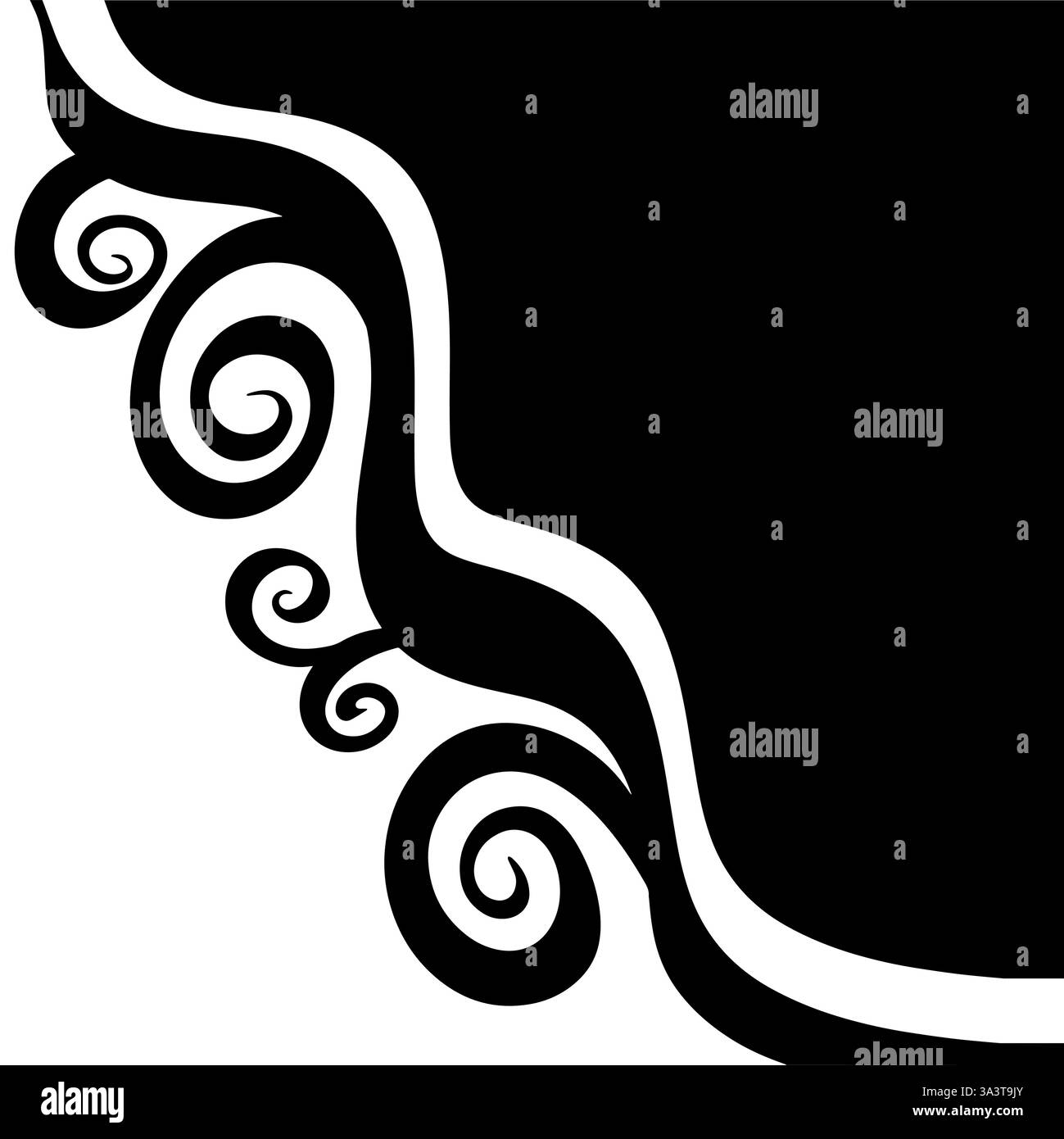 Abstract background frame with curls. hand drawing. Not AI, Vector ...