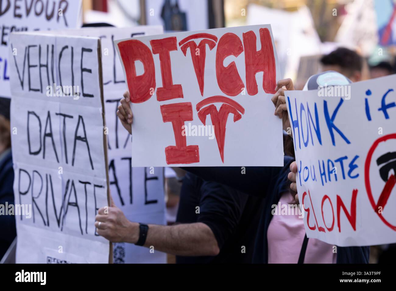 Glendale, California, USA - March 15, 2025: People participate in a ...