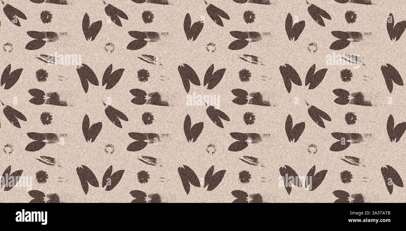 Mocha brown linen floral patterns seamless patterns border design ...