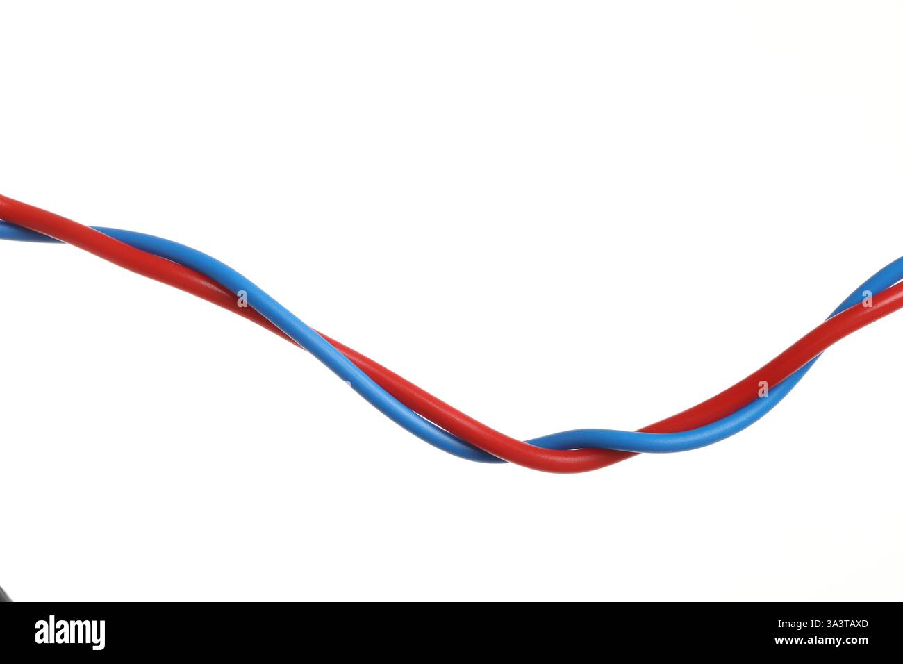 Red and blue electrical wires on white background Stock Photo - Alamy