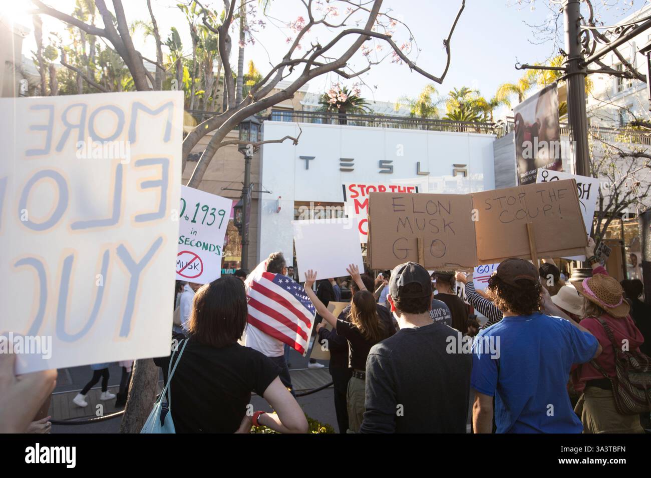 Glendale, California, USA - March 15, 2025: People participate in a ...
