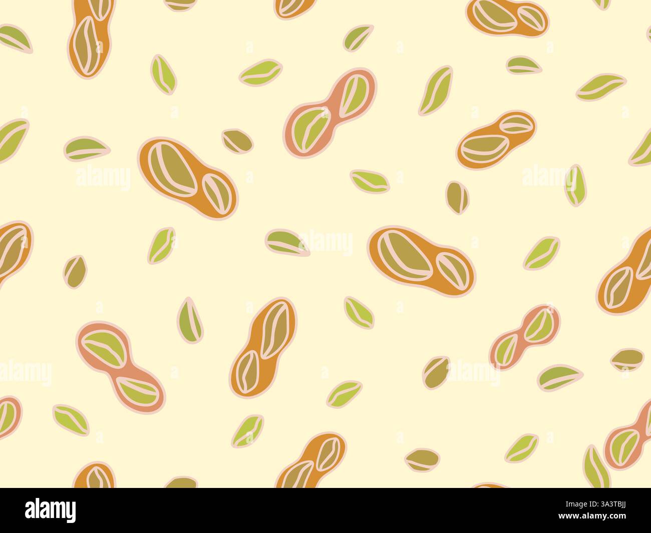 Peanut seamless pattern. Roasted peanuts in shell. Background design ...