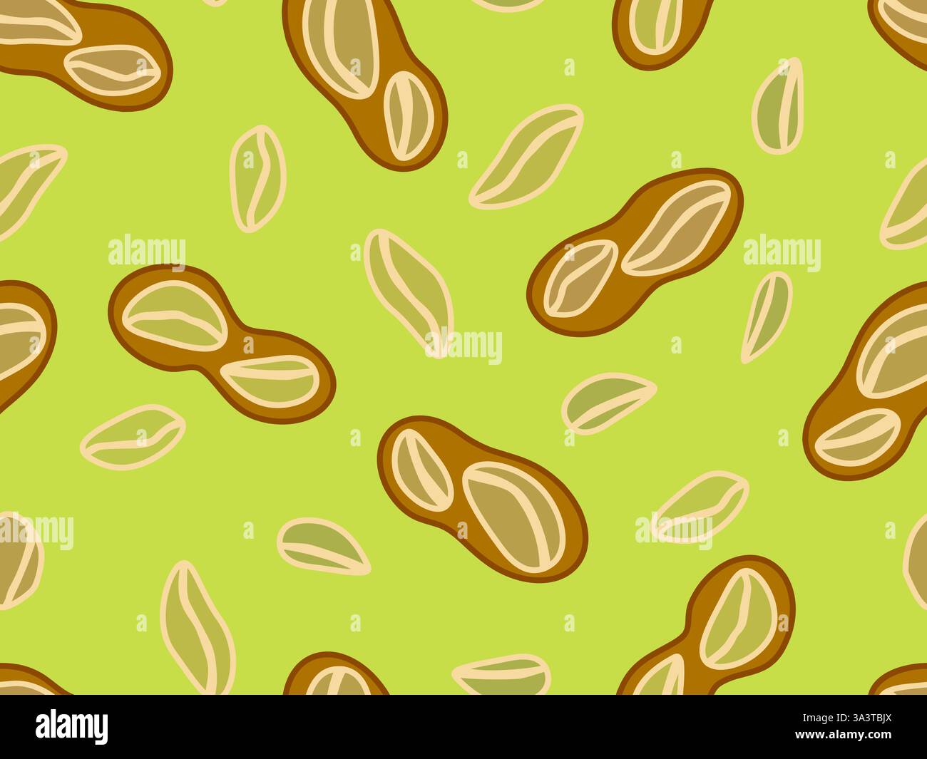 Peanut seamless pattern. Roasted peanuts in shell. Background design ...