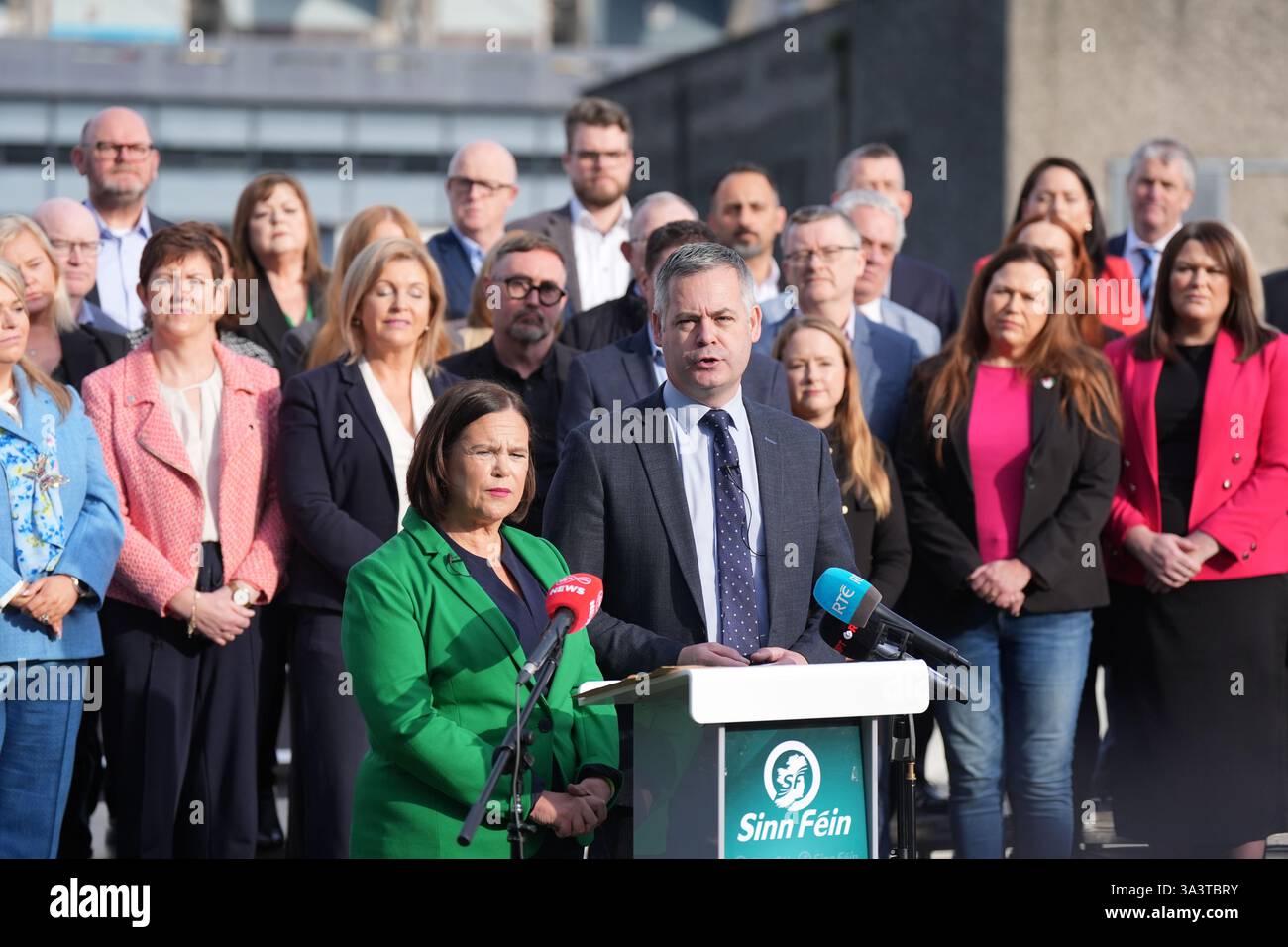 Sinn Fein President Mary Lou McDonald and Pearse Doherty at the ...