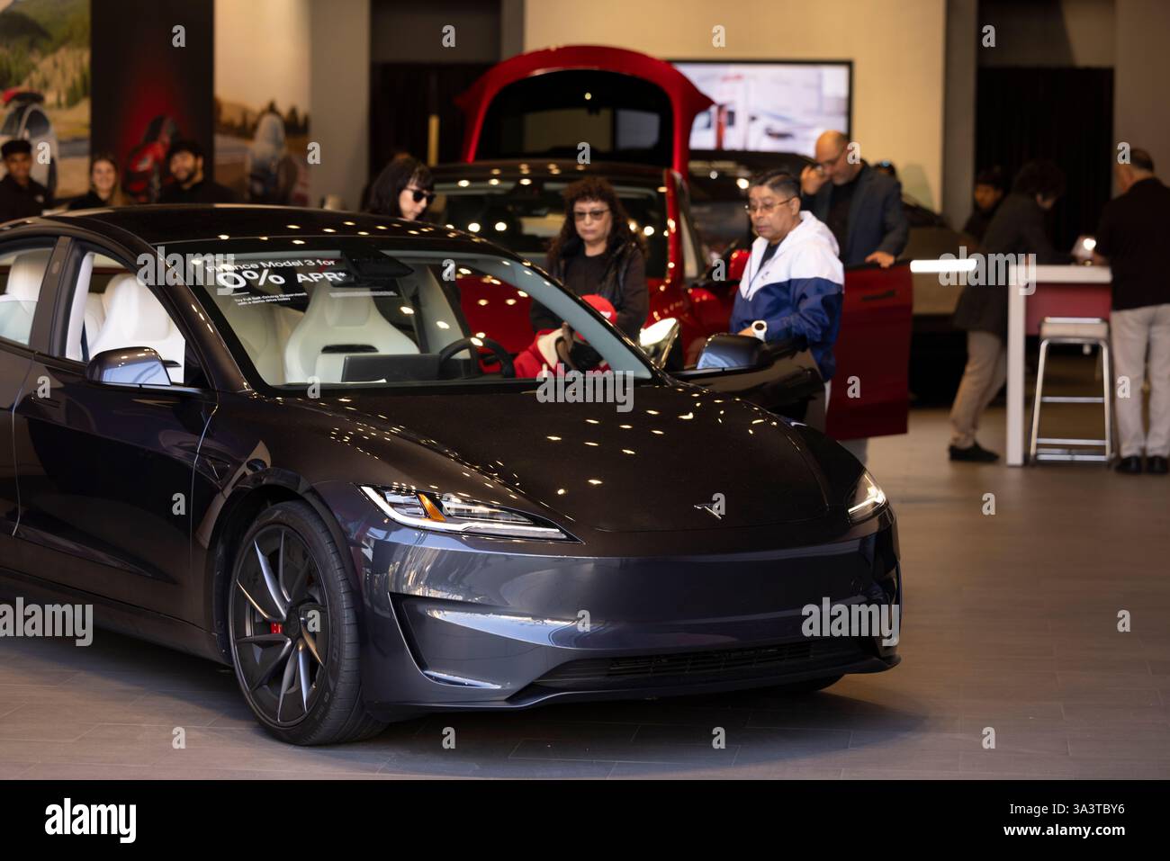 Glendale, California, USA - March 15, 2025: Tesla car models on ...