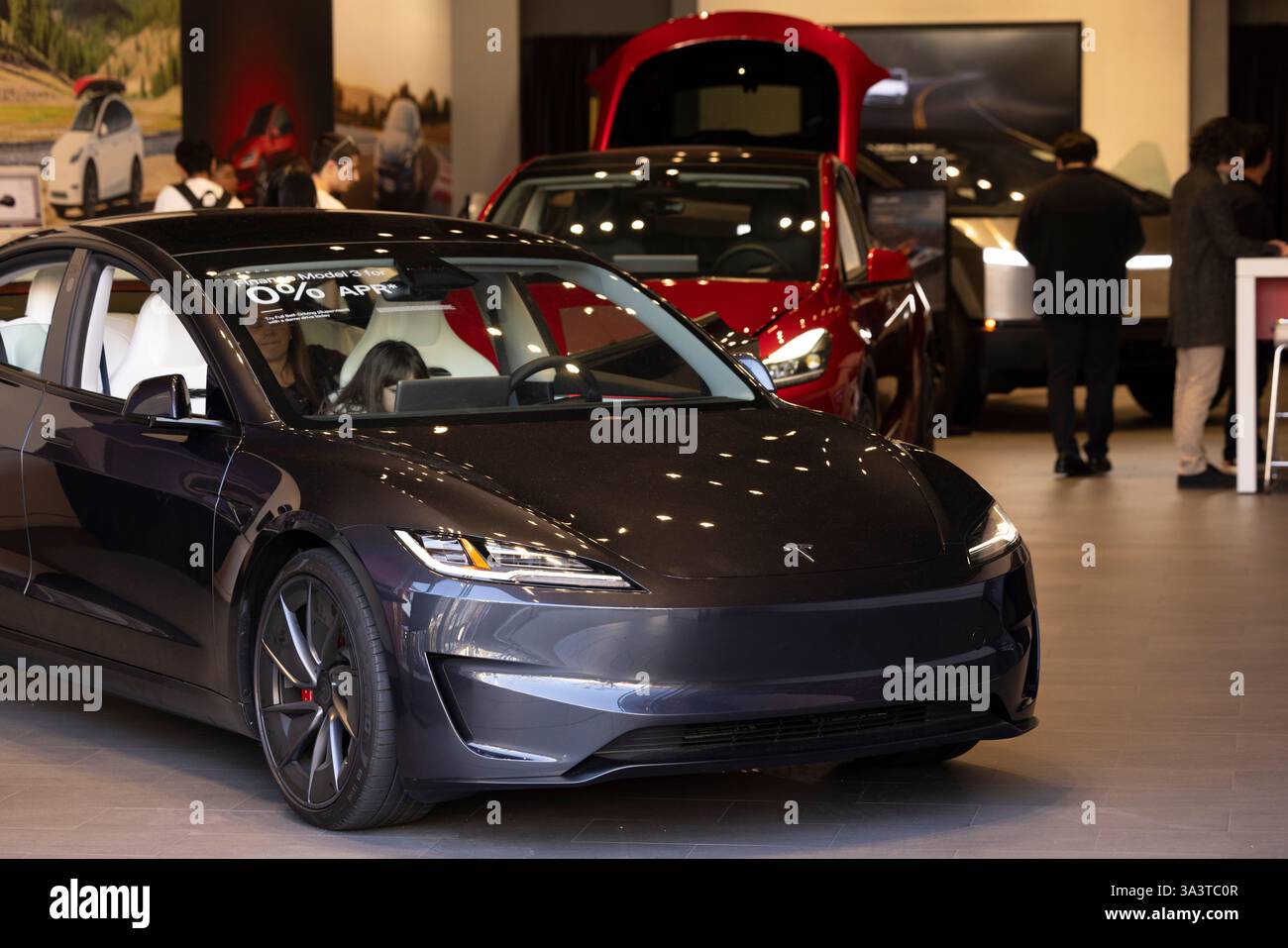 Glendale, California, USA - March 15, 2025: Tesla car models on ...
