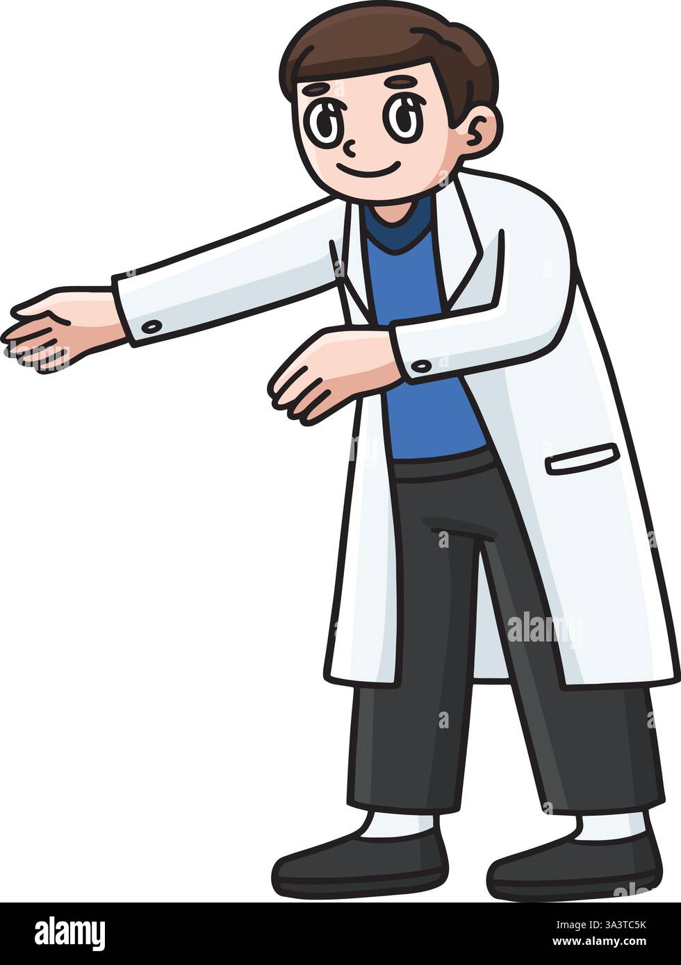 Male Doctor Cartoon Colored Clipart Illustration Stock Vector Image ...