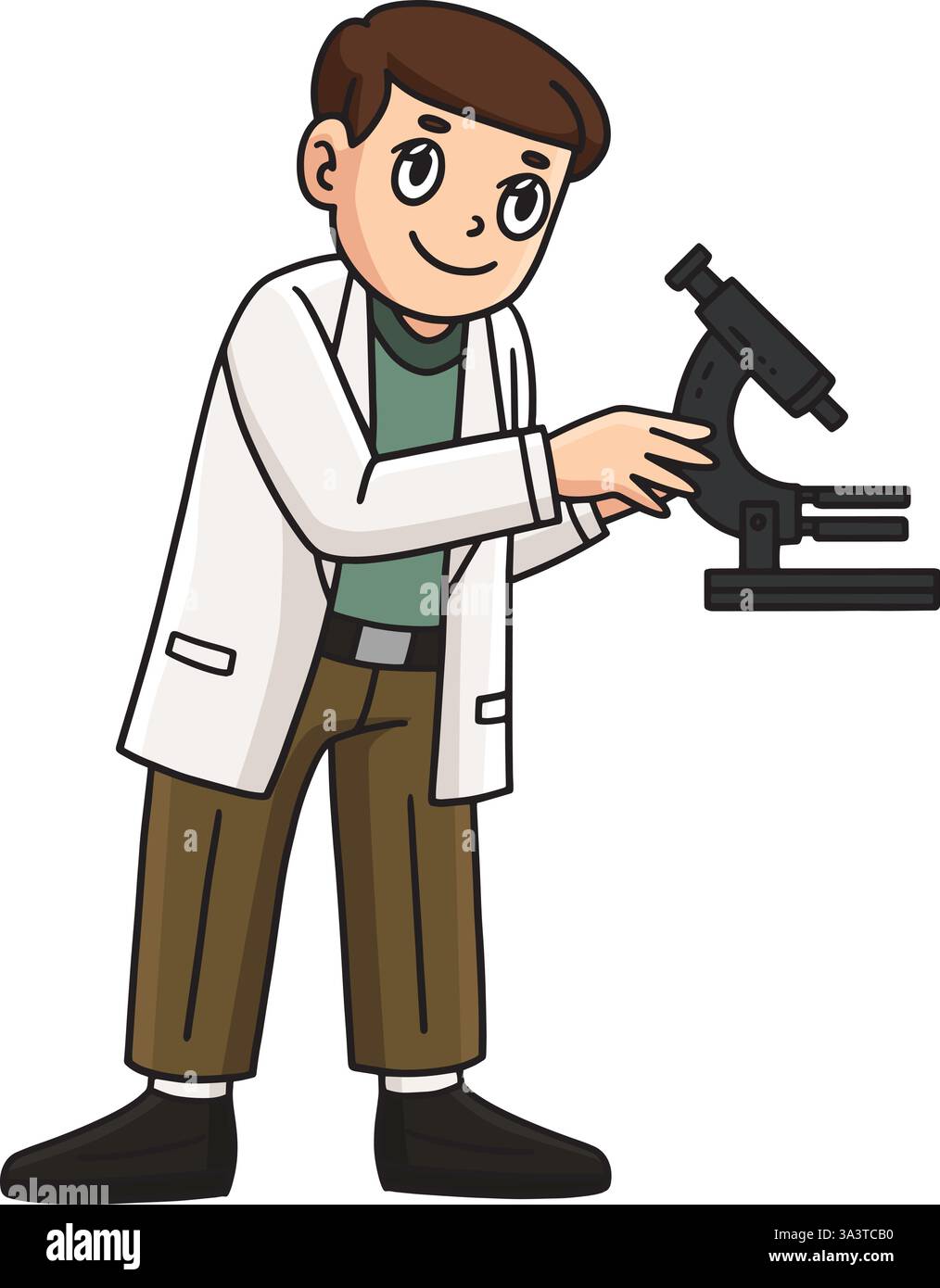 Doctor and Microscope Cartoon Colored Clipart Stock Vector Image & Art ...