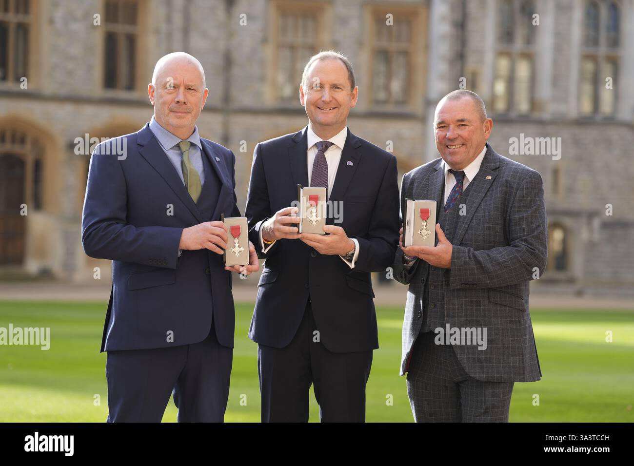 (left to right) Michael Palmer, Wing Commander Timothy Owen, and Andrew ...