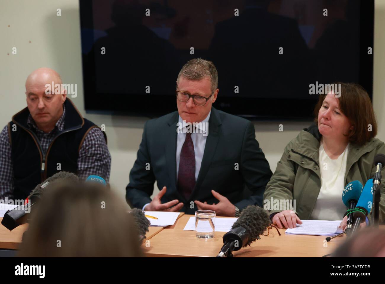 Family solicitor Kevin Winters (centre) with the family of showjumper ...