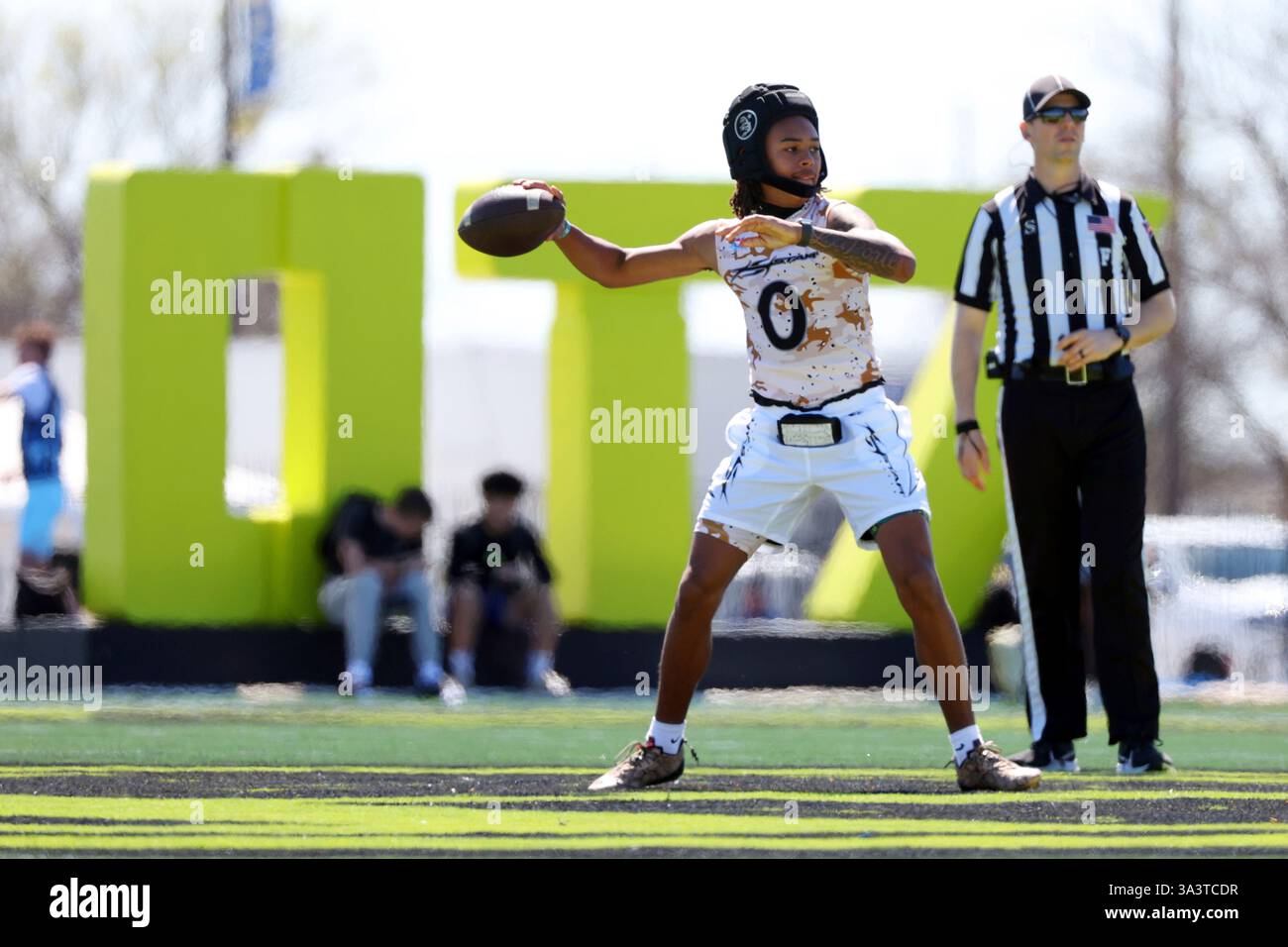 Hellstar quarterback Deshawn Laporte throws a pass against Cold Hearts ...