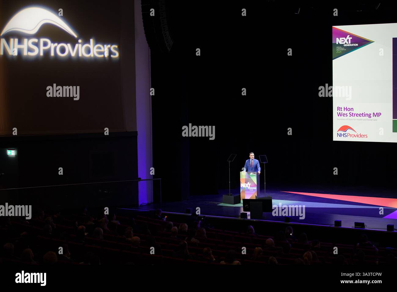 Health Secretary Wes Streeting delivering a keynote speech on the second day of the 2024 NHS ...